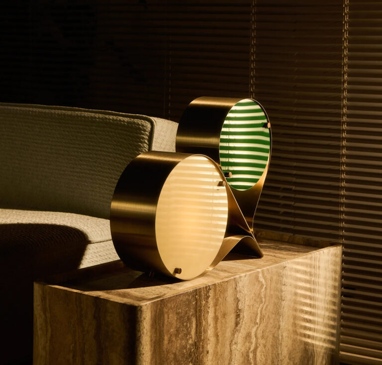 The Coppia Table Lamp is a new sculptural twin-bulb table lamp designed ...
